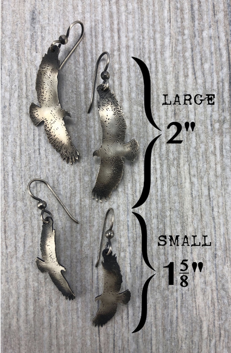 Hawk Earrings Large Sterling Silver Silver Hawk Earrings | Etsy