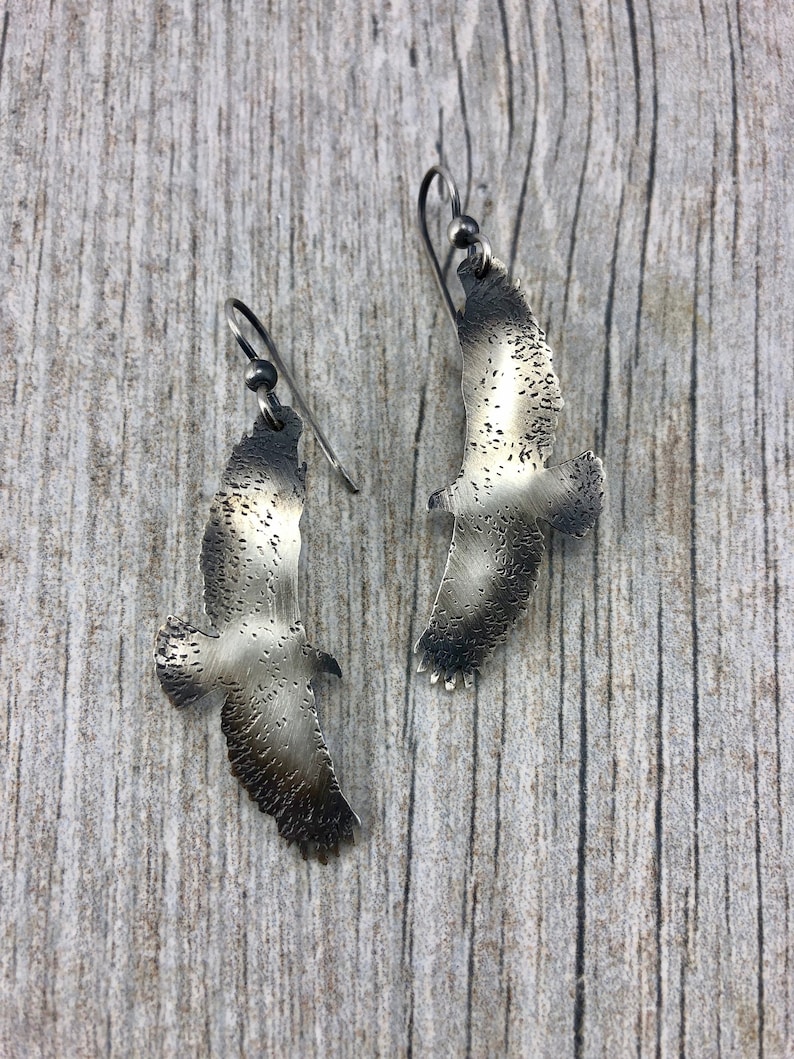 Hawk Earrings Large Sterling Silver Silver Hawk Earrings | Etsy