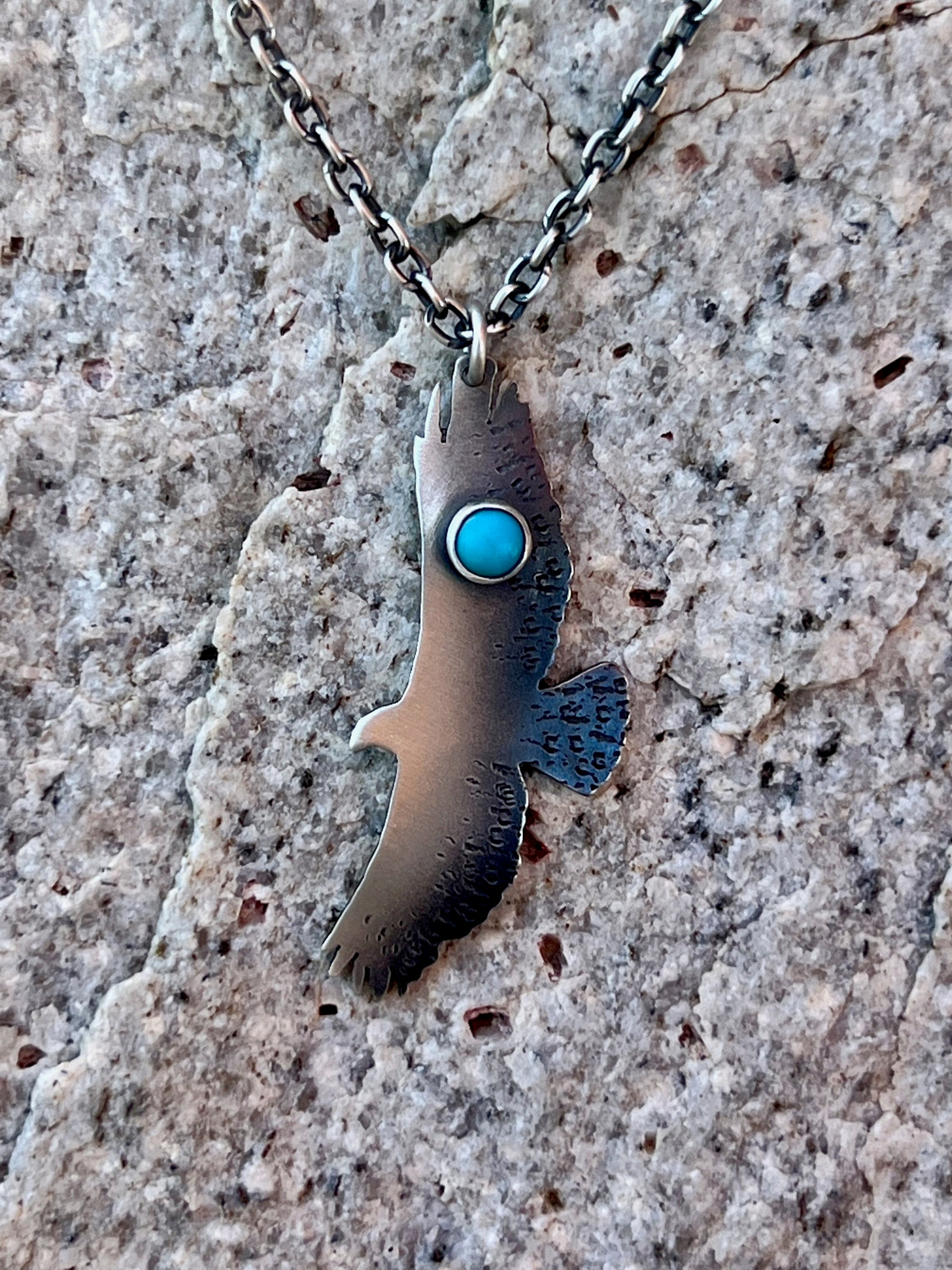 Hawk Necklace Sterling Silver With 4mm Turquoise Stone - Etsy