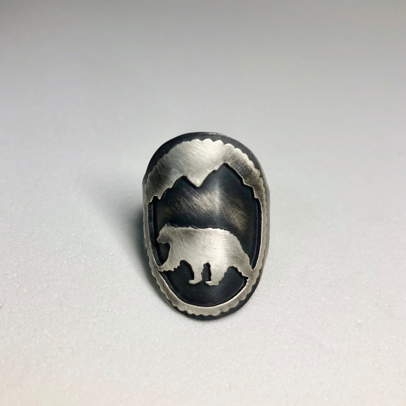 Bear Ring Sterling Silver Gift for Her Animal Ring - Etsy