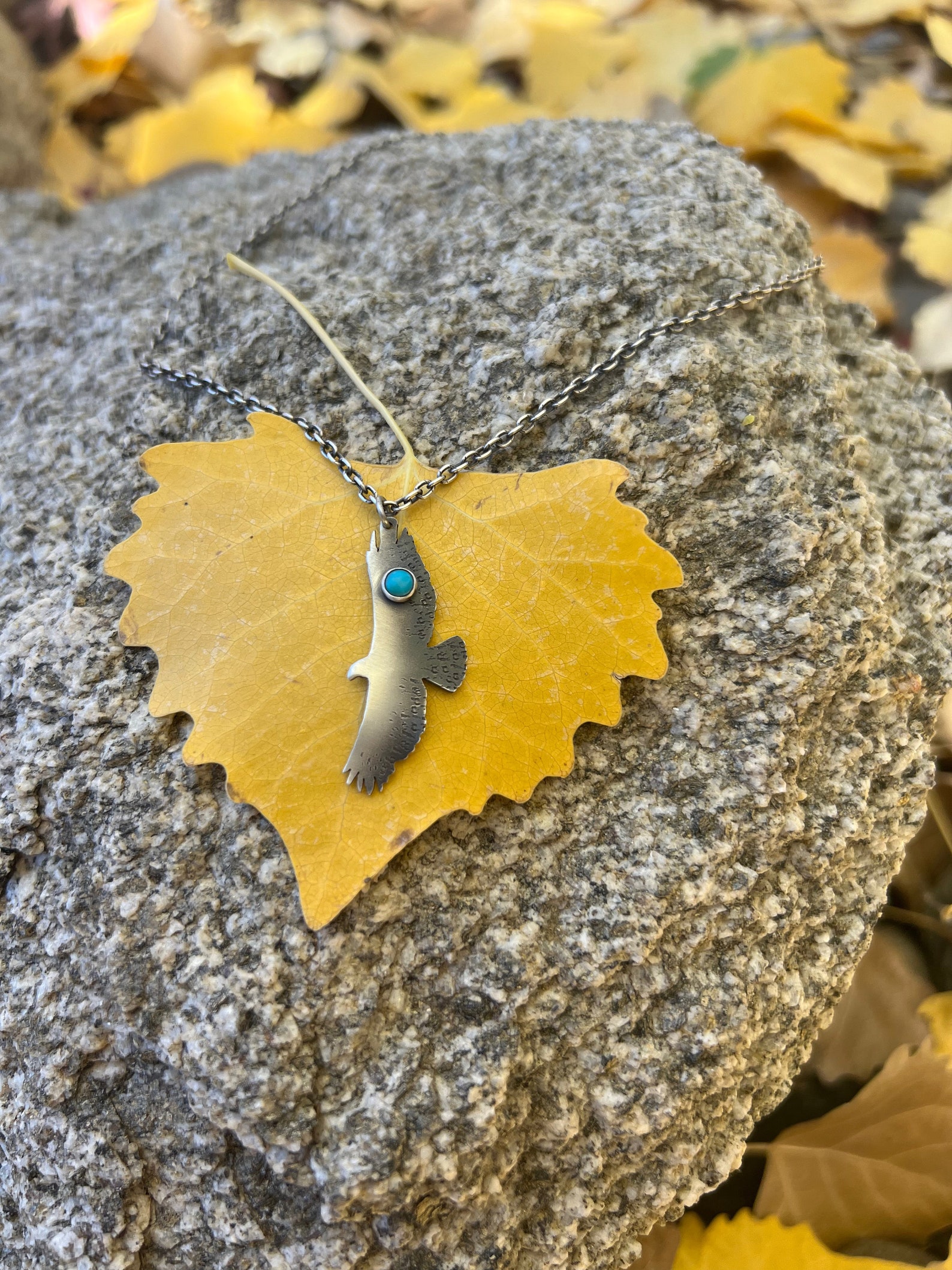 Hawk Necklace Sterling Silver With 4mm Turquoise Stone - Etsy