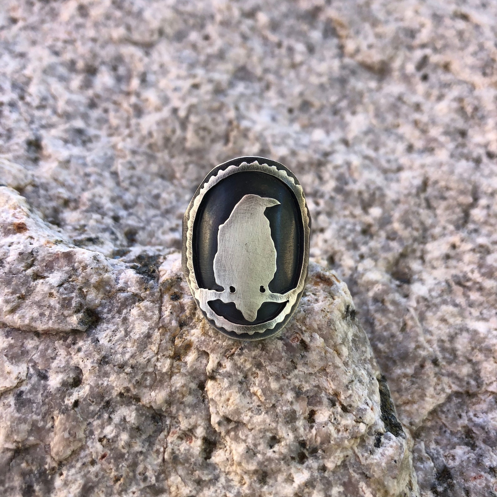 Raven Ring Sterling Silver Silver Raven Ring Bird Ring | Etsy