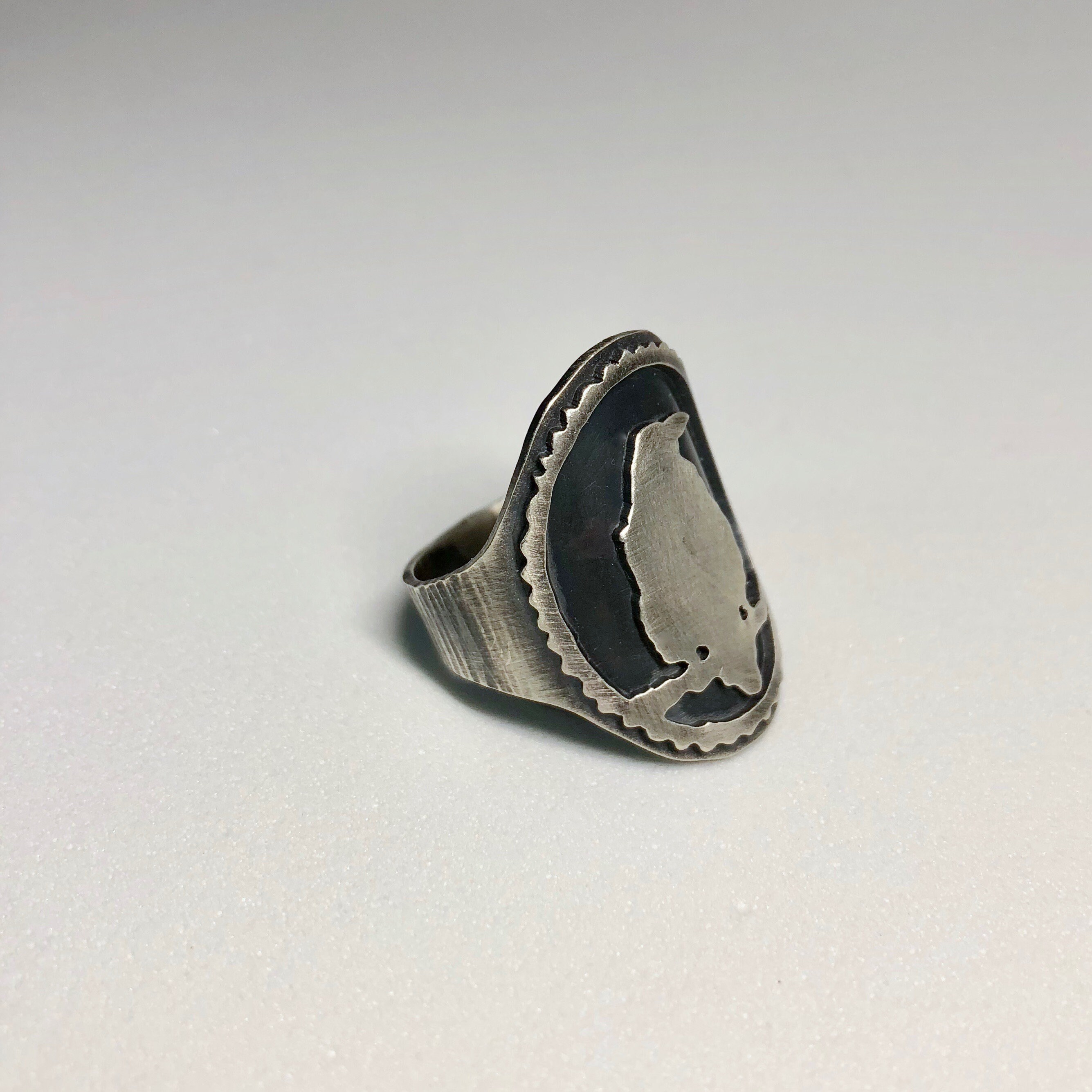 Raven Ring Sterling Silver Silver Raven Ring Bird Ring | Etsy