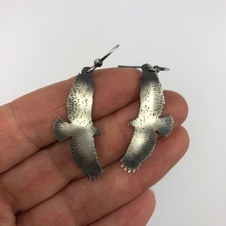 Hawk Earrings Large Sterling Silver Silver Hawk Earrings - Etsy