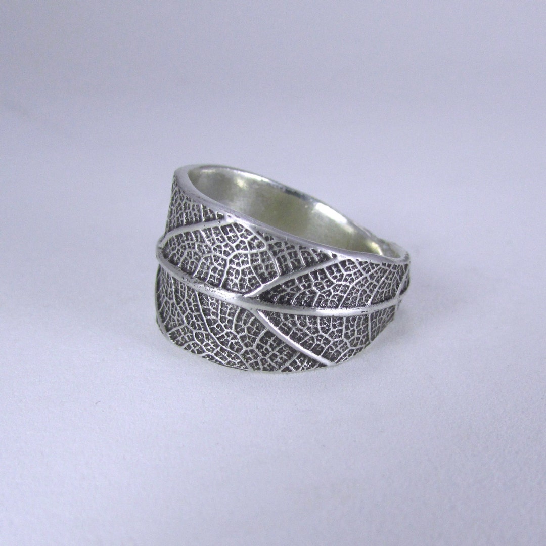 Leaf Ring Sterling Silver Silver Leaf Ring Handmade - Etsy