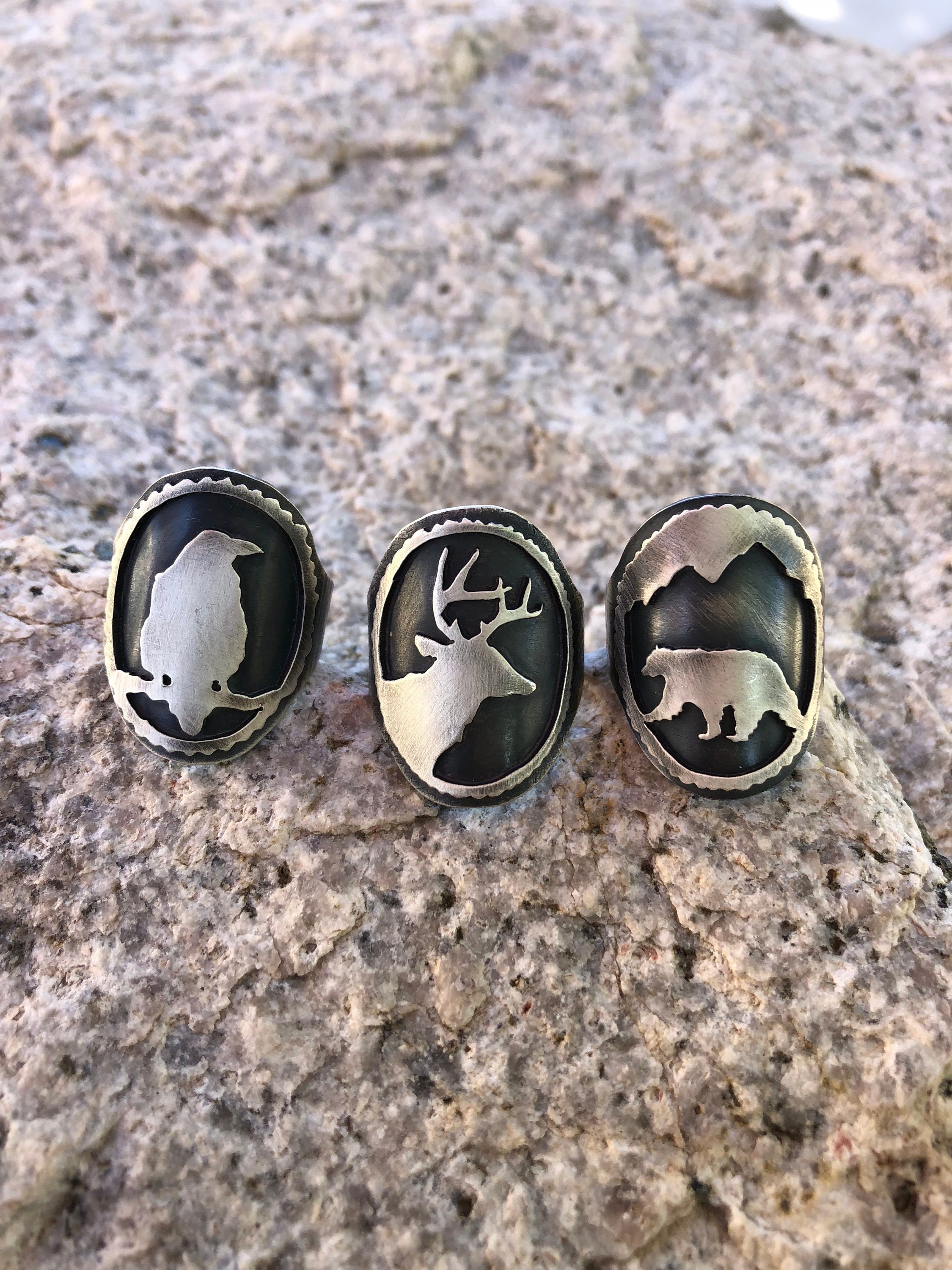 Raven Ring Sterling Silver Silver Raven Ring Bird Ring | Etsy
