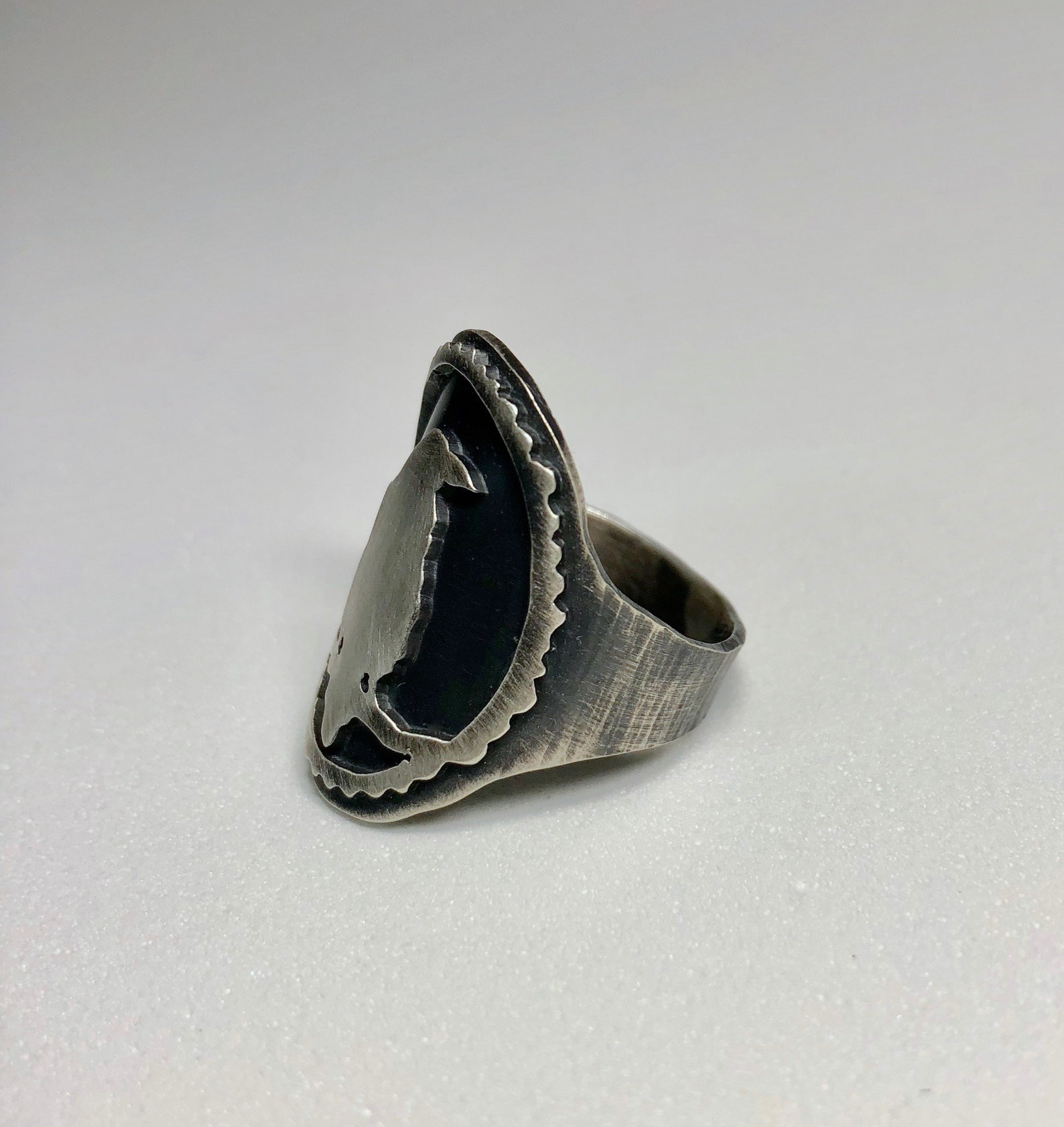 Raven Ring Sterling Silver Silver Raven Ring Bird Ring | Etsy