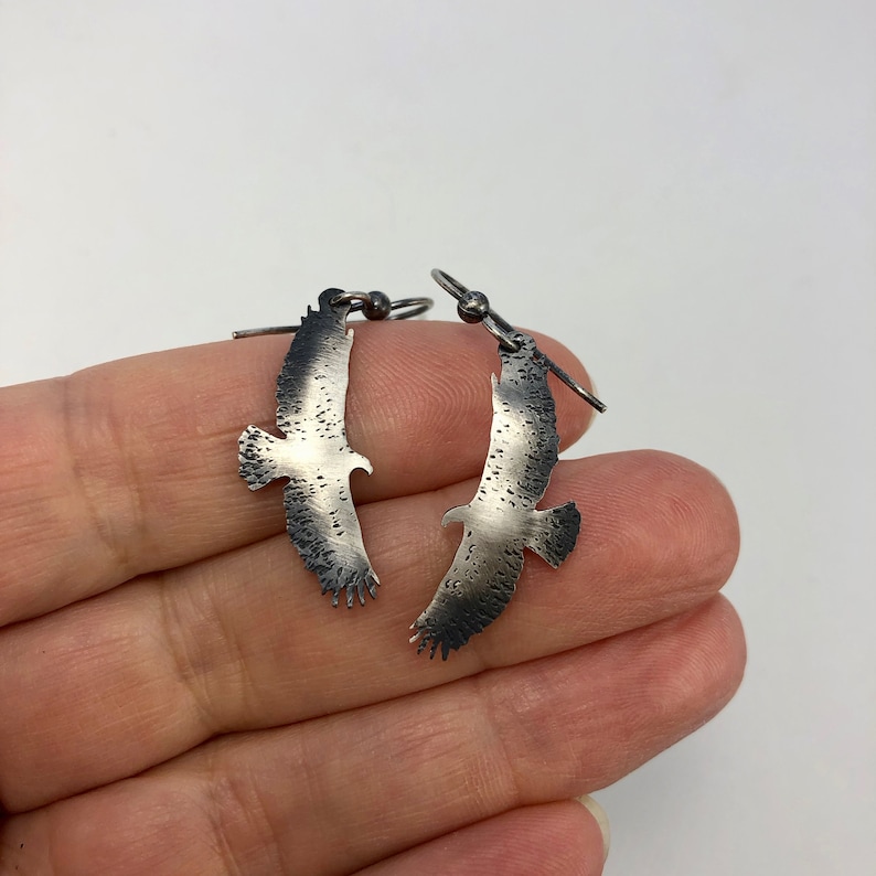 Hawk Earrings Small Sterling Silver Silver Hawk Earrings - Etsy