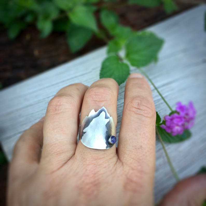 Wolf Ring Sterling Silver Wolf Jewelry Howling Wolf - Etsy