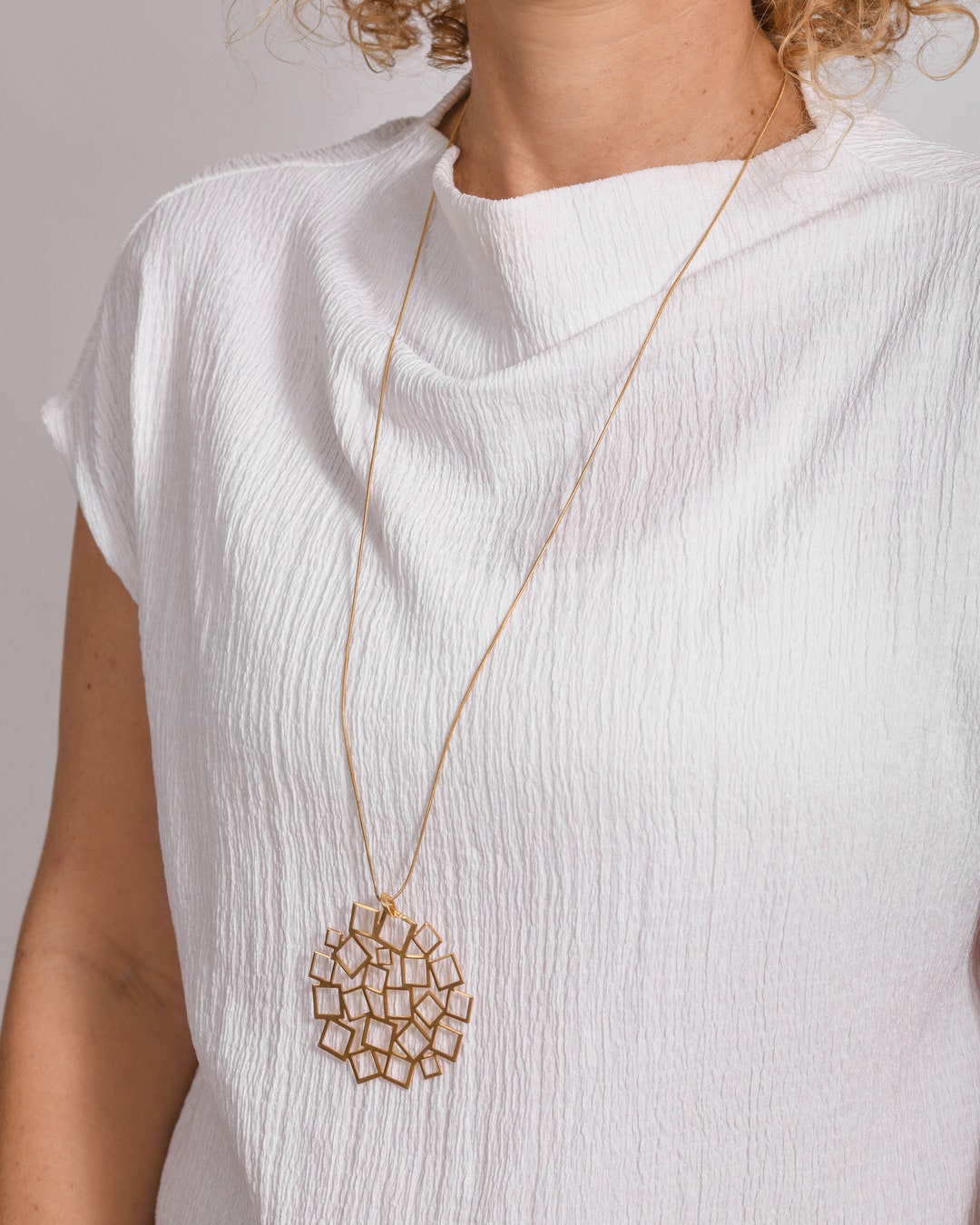 Large Pendant Necklace, Statement Necklace Gold, Gold Long Necklace ...