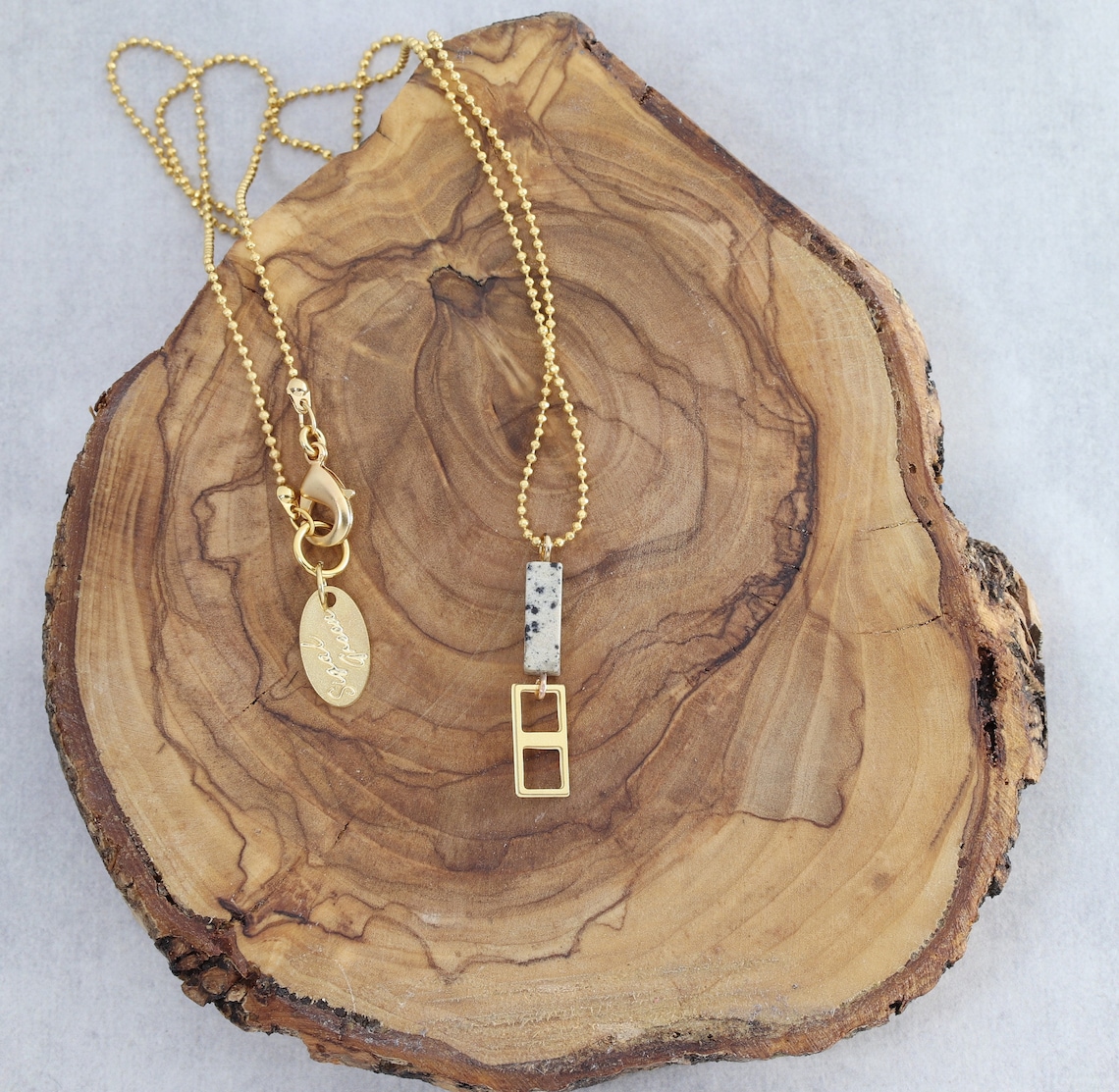 Minimalist Gold Plated Necklace Rectangle Necklace Trendy - Etsy