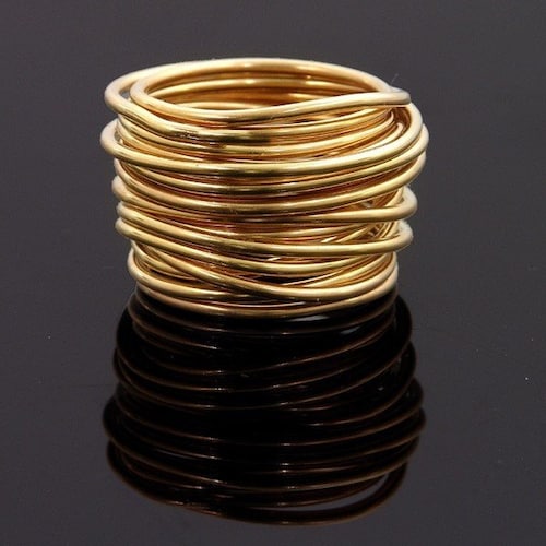 Wrap Gold Ring Wrapped Ring Wire Wrap Ring Statement Gold - Etsy