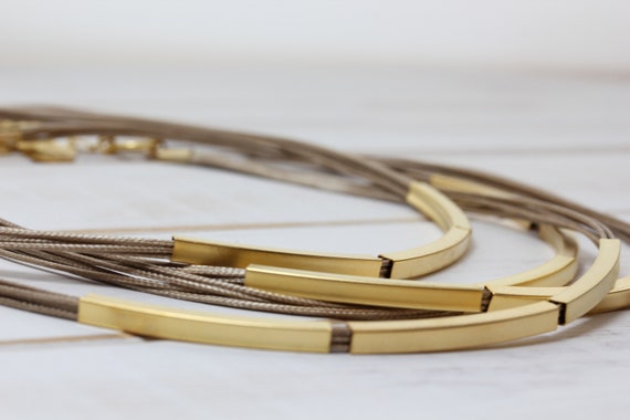 Tube Necklace Minimalist Necklace Contemporary jewelry | Etsy