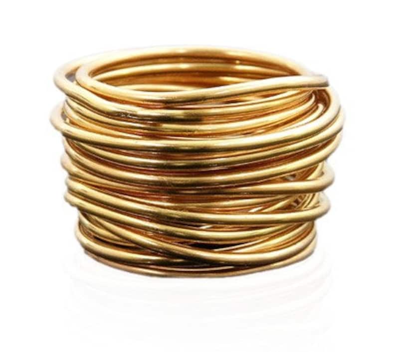 Wrap Gold Ring Wrapped Ring Wire Wrap Ring Statement Gold - Etsy