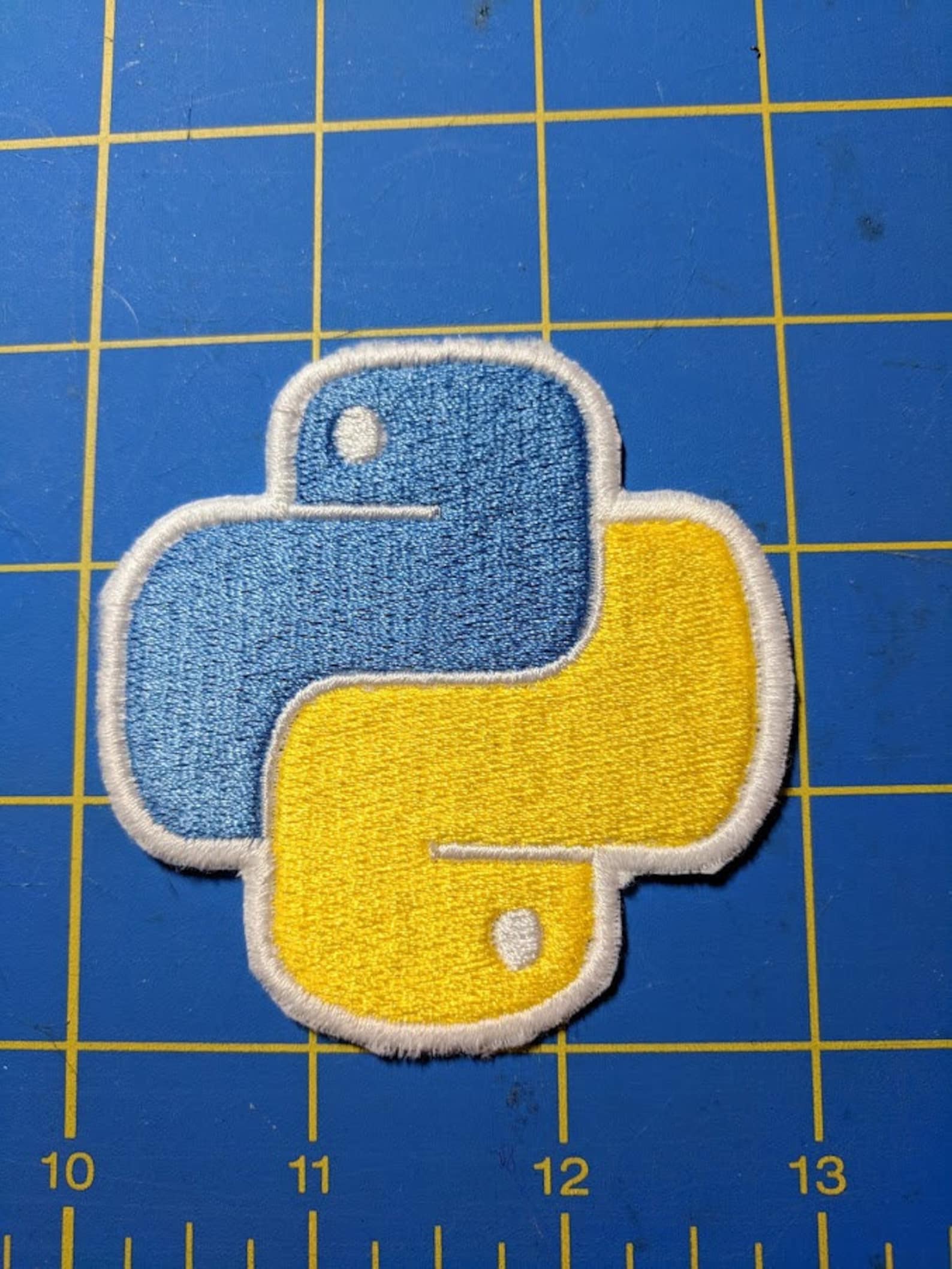 Python Logo Embroidered Patch - Etsy