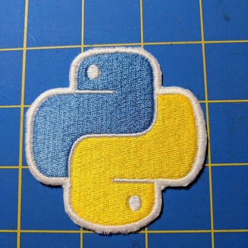 Python Logo Embroidered Patch - Etsy