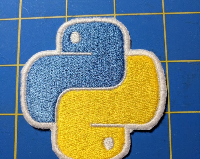 Python Logo Embroidered Patch - Etsy