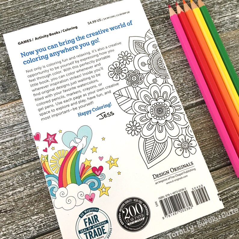 Color Cute On-the-Go Coloring Book by Jess Volinski Small | Etsy