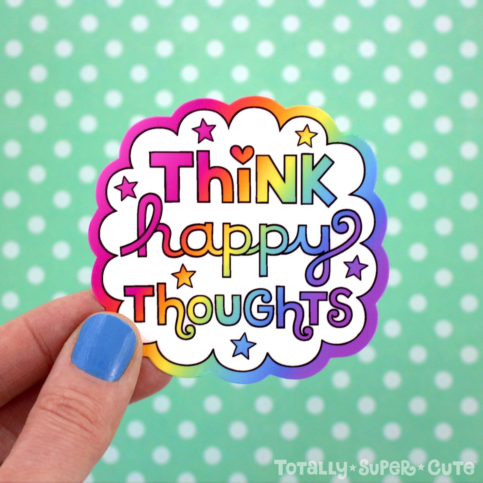 THINK HAPPY THOUGHTS Vinyl Decal Sticker Positivity - Etsy
