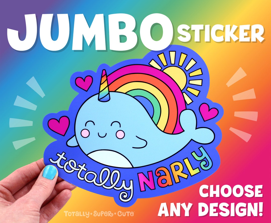 JUMBO STICKER Vinyl Decal Sticker Weather-proof Huge XL Adorable Giant ...