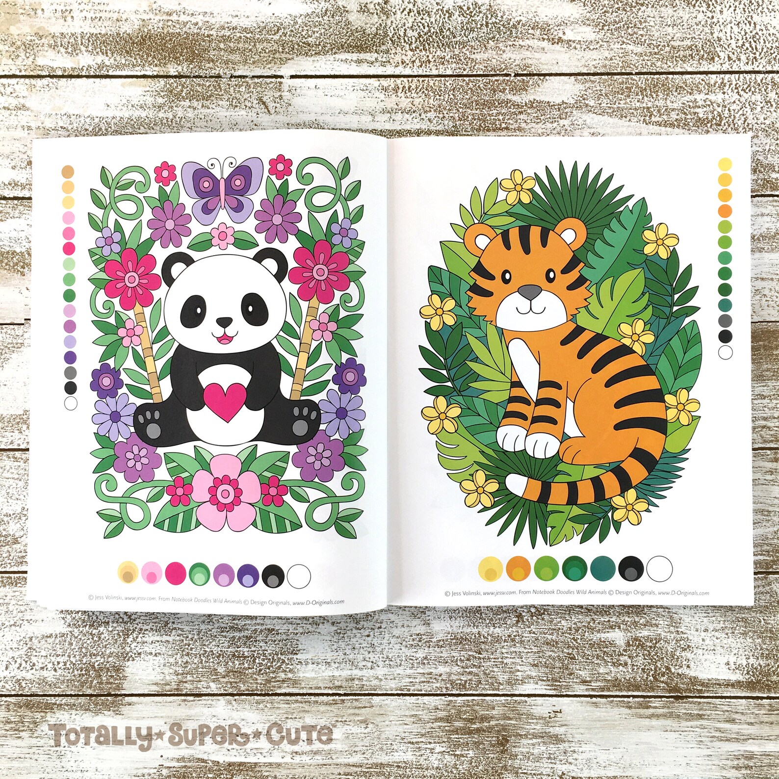 WILD ANIMALS Coloring Activity Book Notebook Doodles by Jess - Etsy