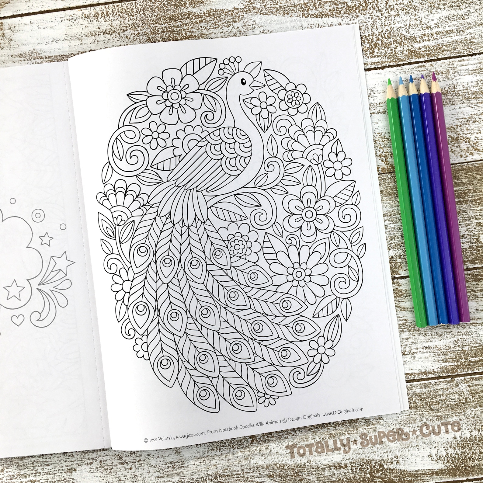 WILD ANIMALS Coloring Activity Book Notebook Doodles by Jess | Etsy