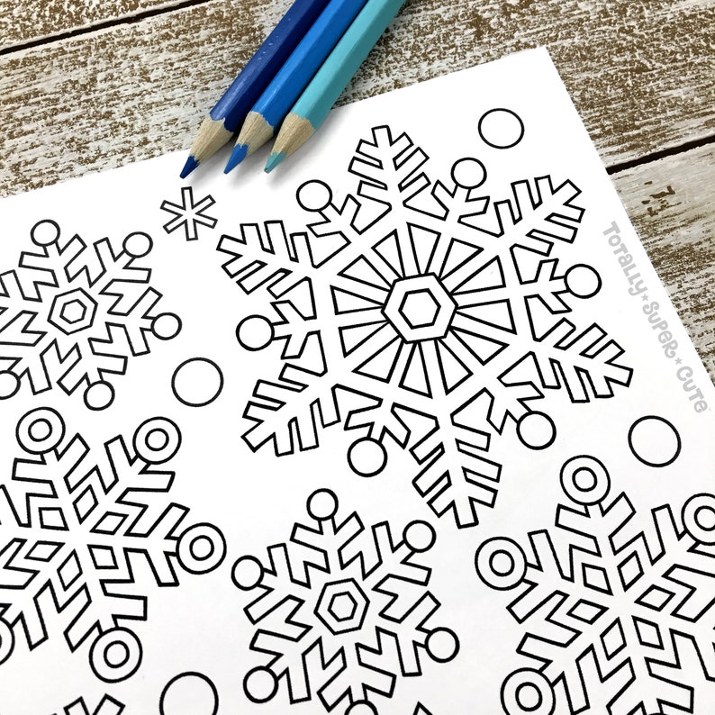 Snowflakes COLORING PAGE Adult Coloring Instant Download | Etsy