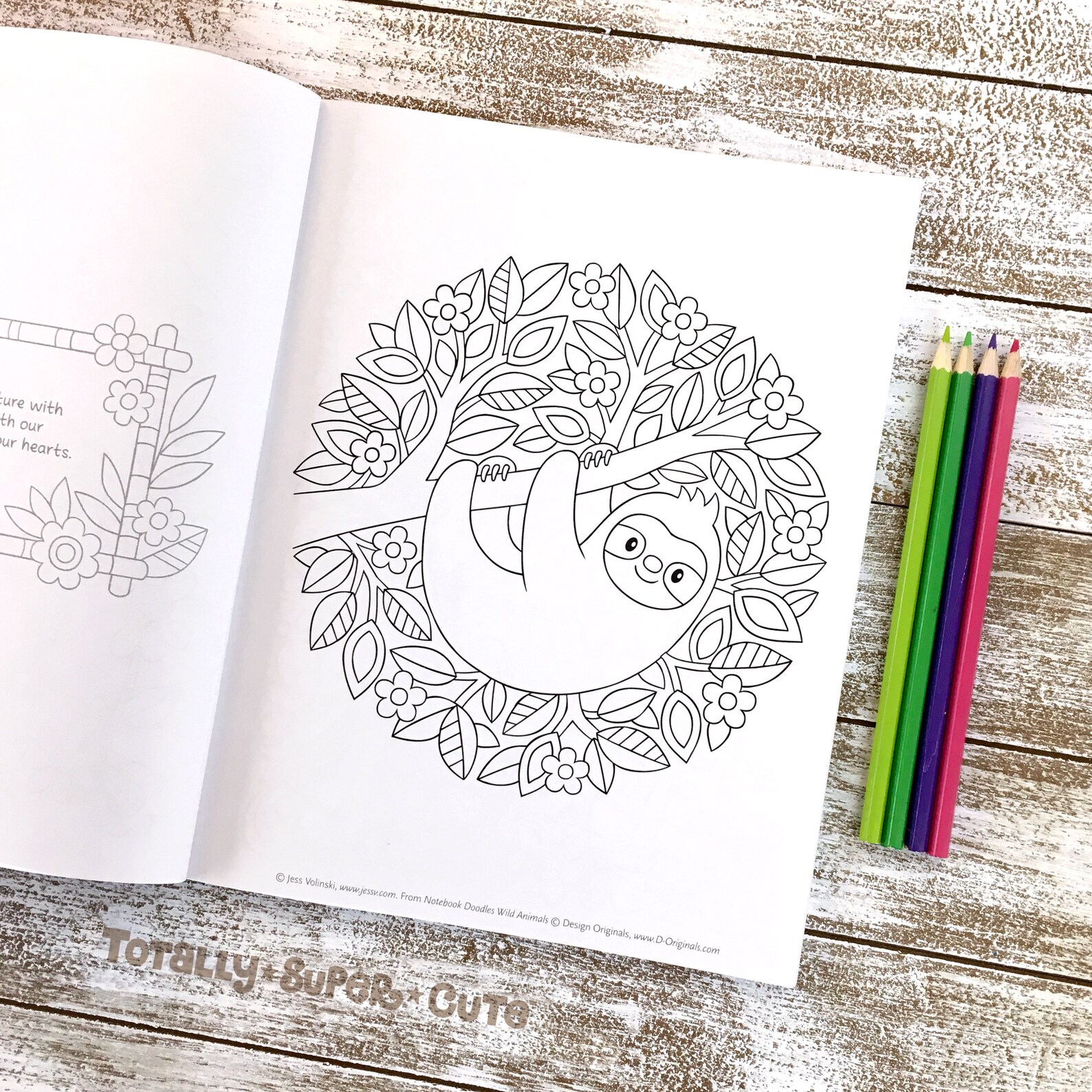 WILD ANIMALS Coloring Activity Book Notebook Doodles by Jess | Etsy