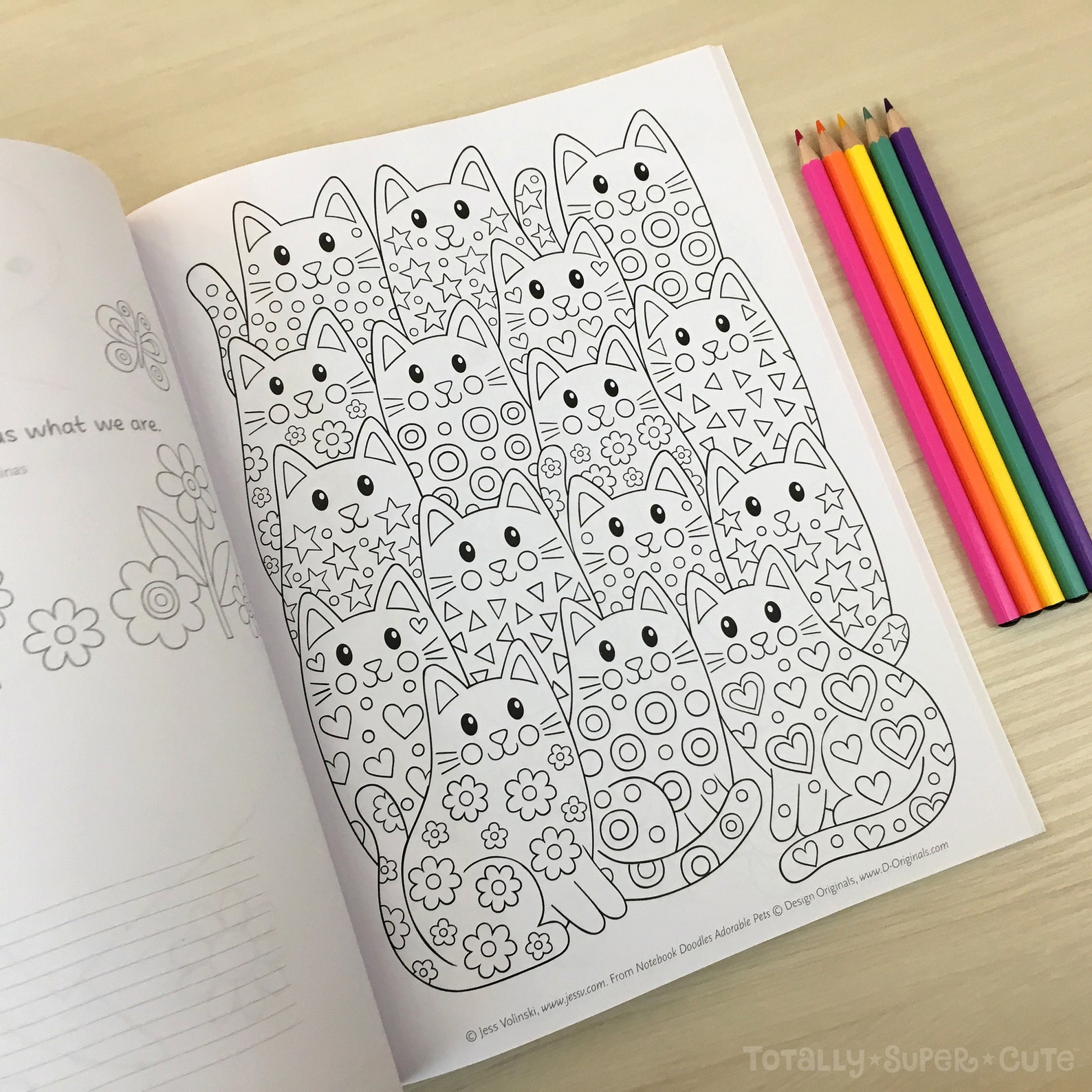 ADORABLE PETS Coloring Book Notebook Doodles by Jess | Etsy