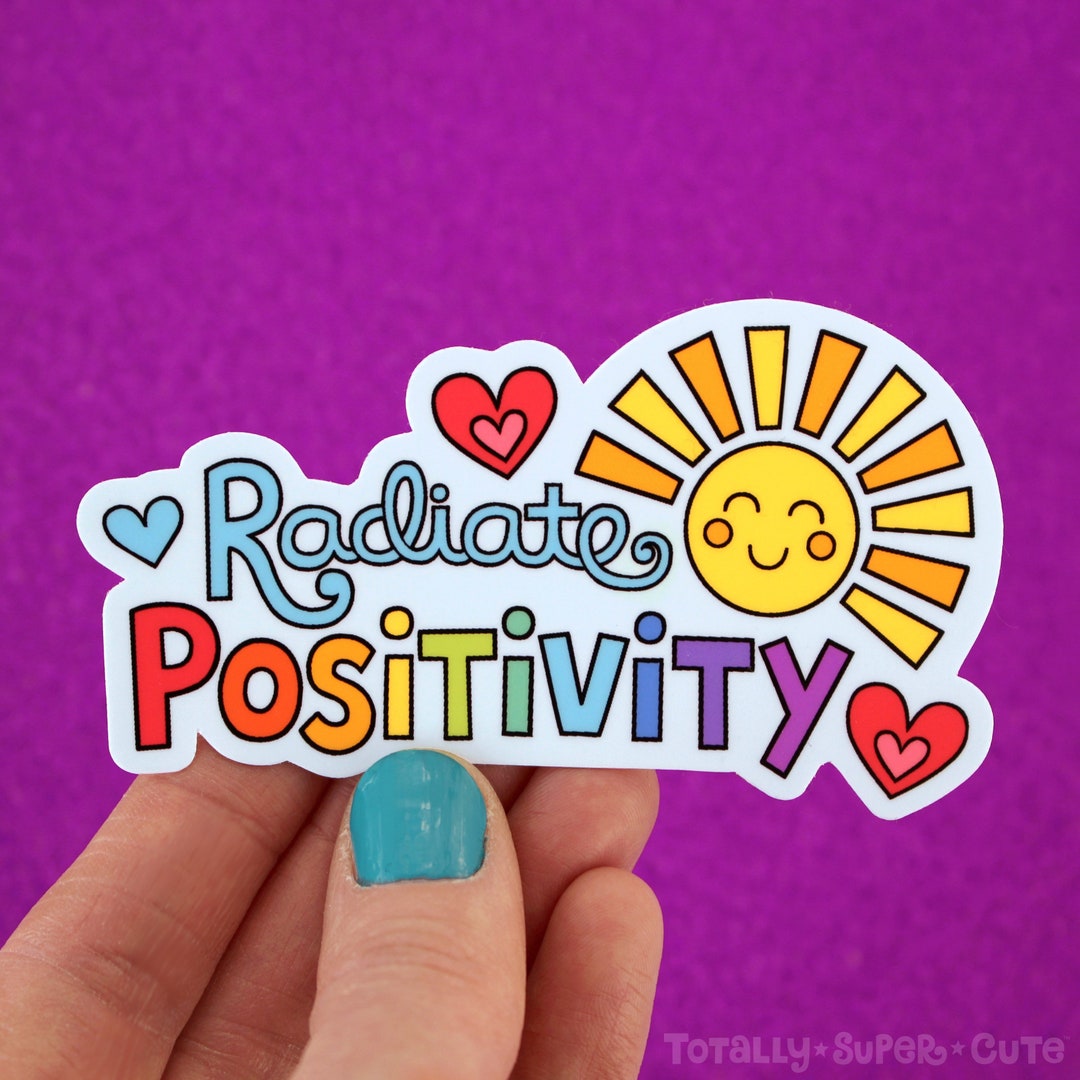 RADIATE POSITIVITY Happy Sun Vinyl Decal Sticker • Water Bottle Sticker ...