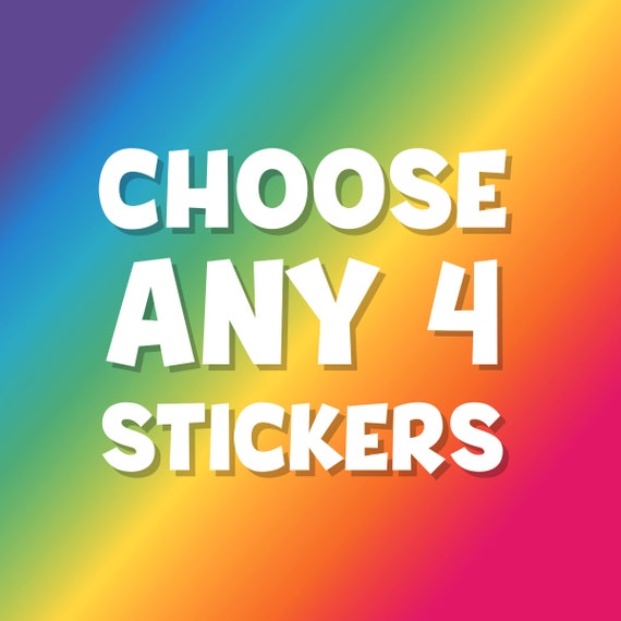 ANY FOUR Vinyl Decal STICKERS Choose Your Favorites | Etsy