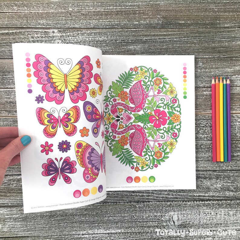 SUPER CUTE Coloring & Activity Book Notebook Doodles by Jess | Etsy