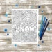 Let It Snow COLORING PAGE Adult Coloring Instant Download - Etsy