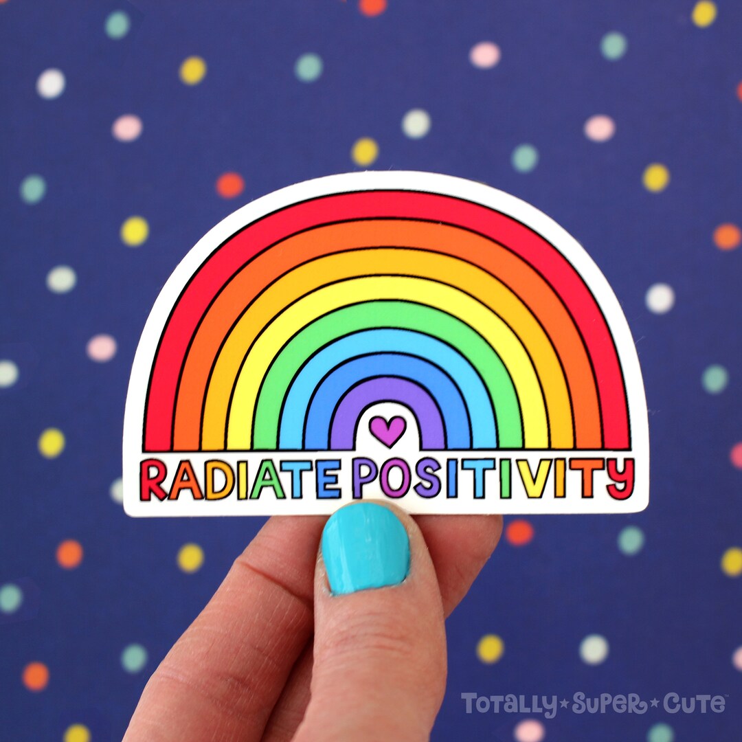 RADIATE RAINBOW POSITIVITY Vinyl Decal Sticker Laptop Decal, Gift ...