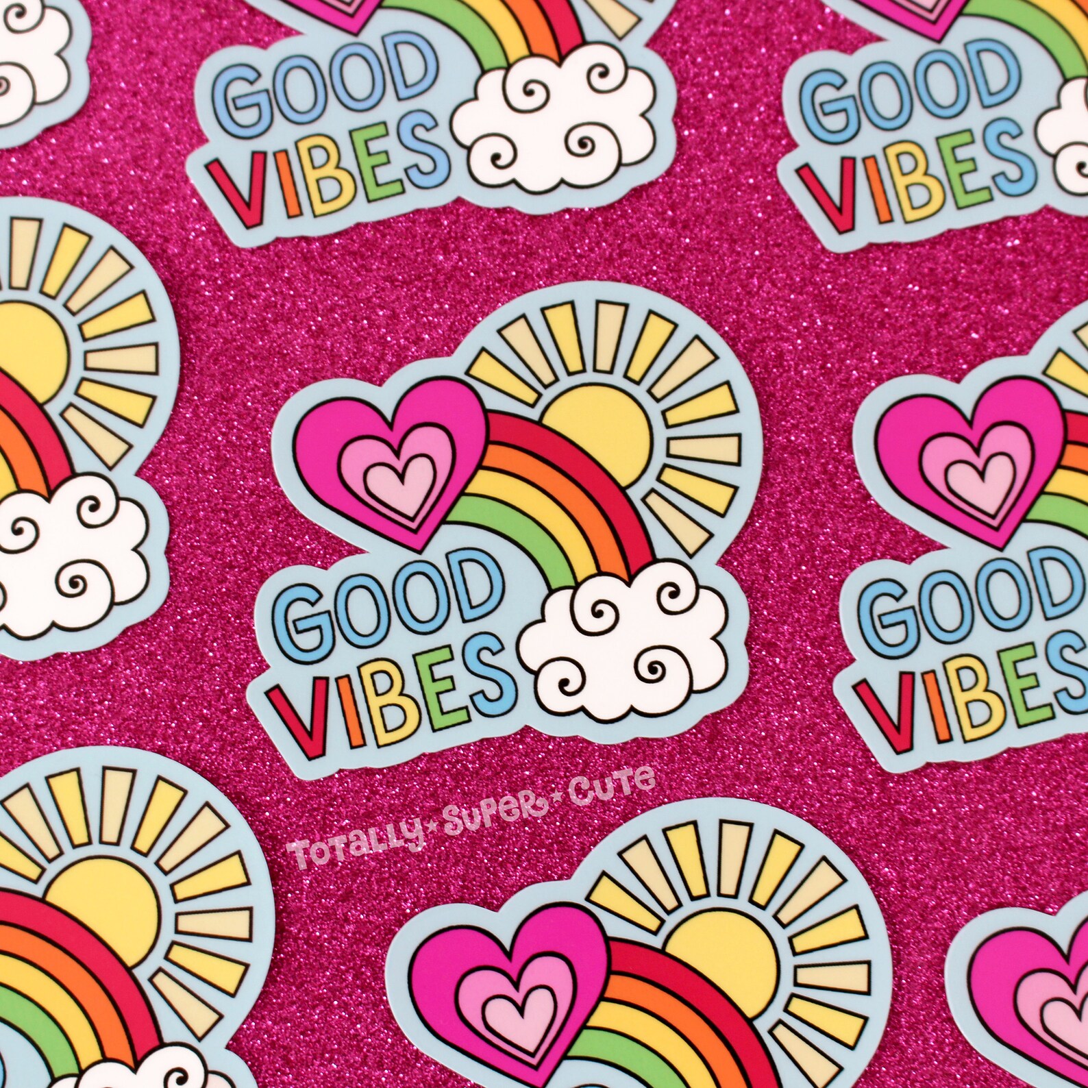 GOOD VIBES RAINBOW Happy Vinyl Decal Sticker Laptop Decal - Etsy