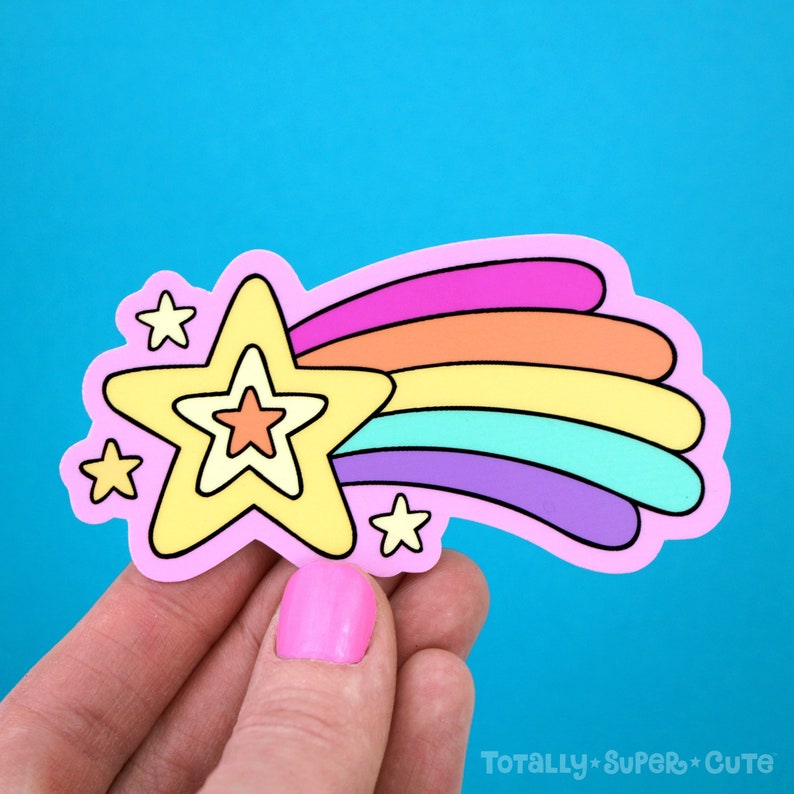 CUTE SHOOTING STAR Vinyl Decal Sticker Laptop Decal Gift - Etsy