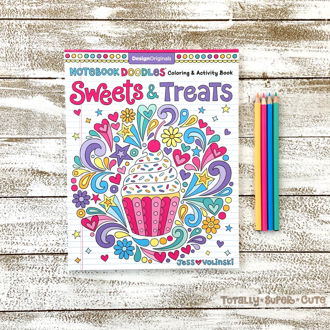 SWEETS & TREATS Coloring Activity Book Notebook Doodles by Jess ...