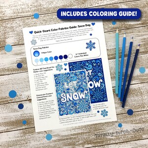 Let It Snow COLORING PAGE Adult Coloring Instant Download Printable ...