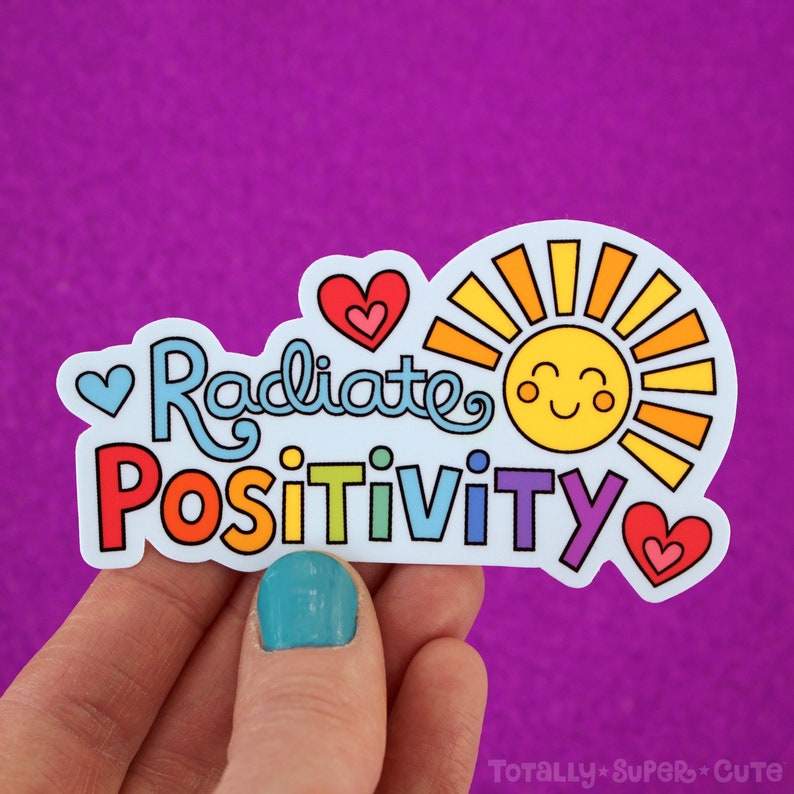 RADIATE POSITIVITY Happy Sun Vinyl Decal Sticker Water | Etsy