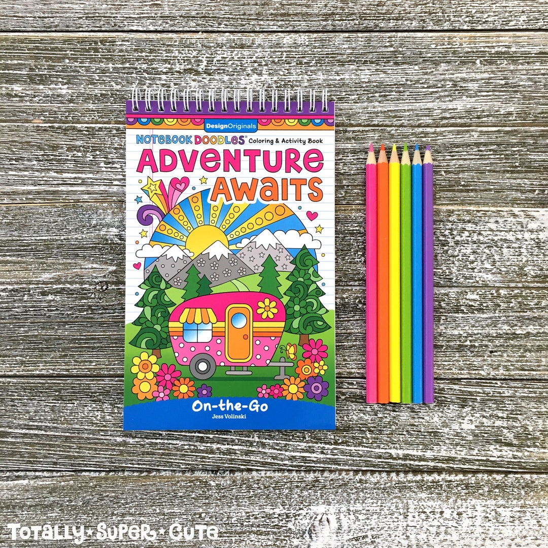 ADVENTURE AWAITS On-the-go SPIRAL Coloring Book by Jess Volinski ...