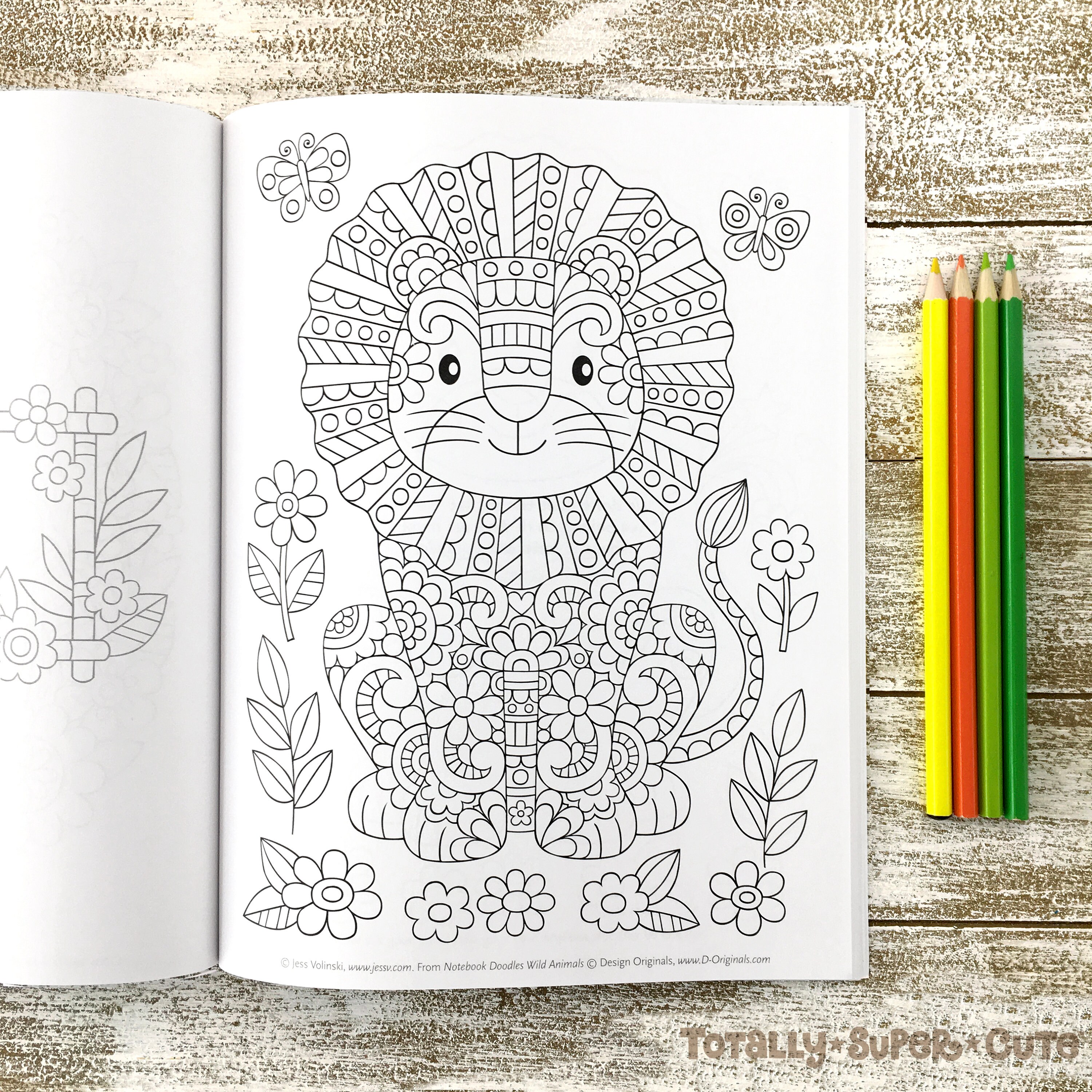 WILD ANIMALS Coloring Activity Book Notebook Doodles by Jess | Etsy
