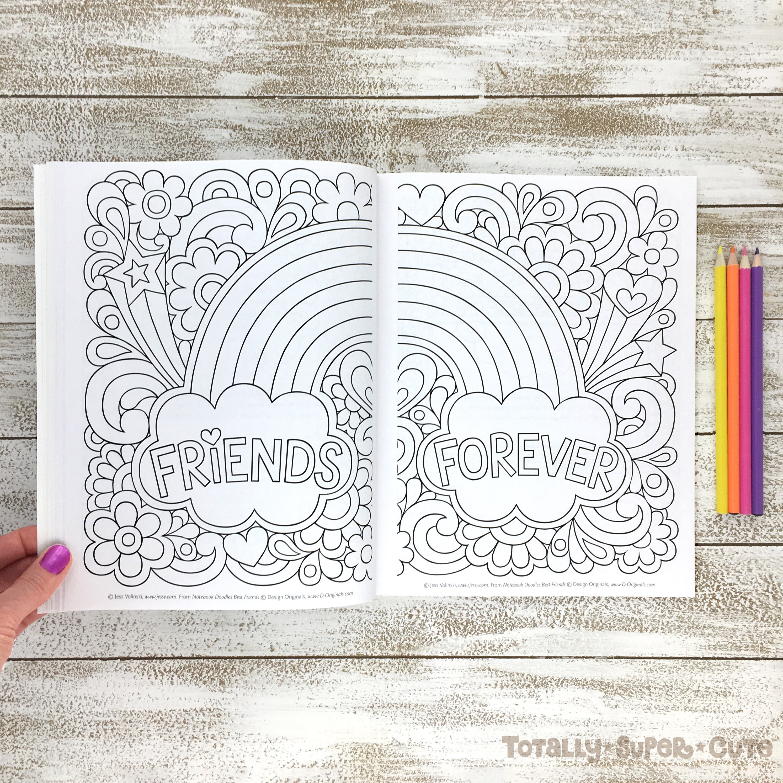 BEST FRIENDS Coloring Book Notebook Doodles by Jess Volinski | Etsy
