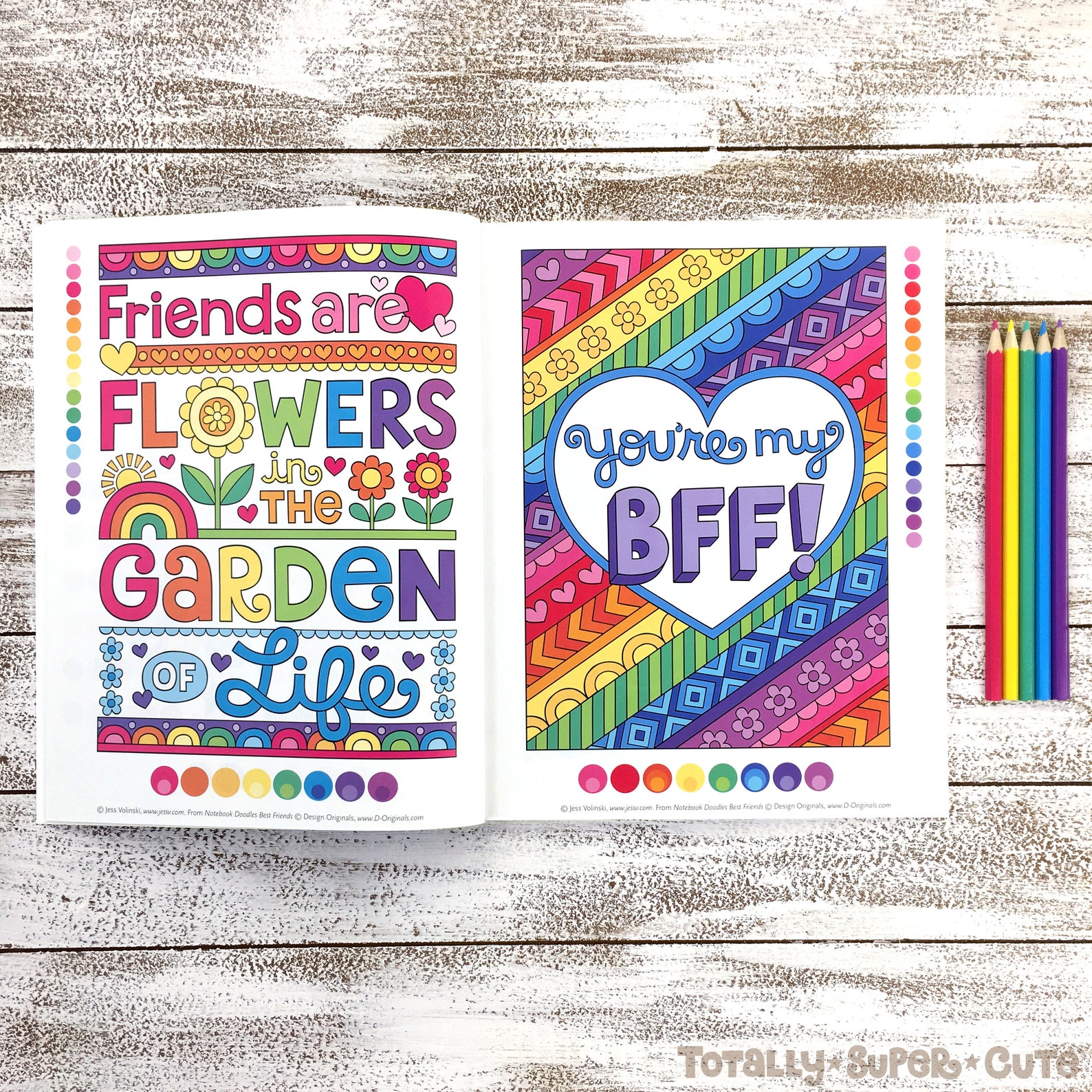 BEST FRIENDS Coloring Book Notebook Doodles by Jess Volinski | Etsy