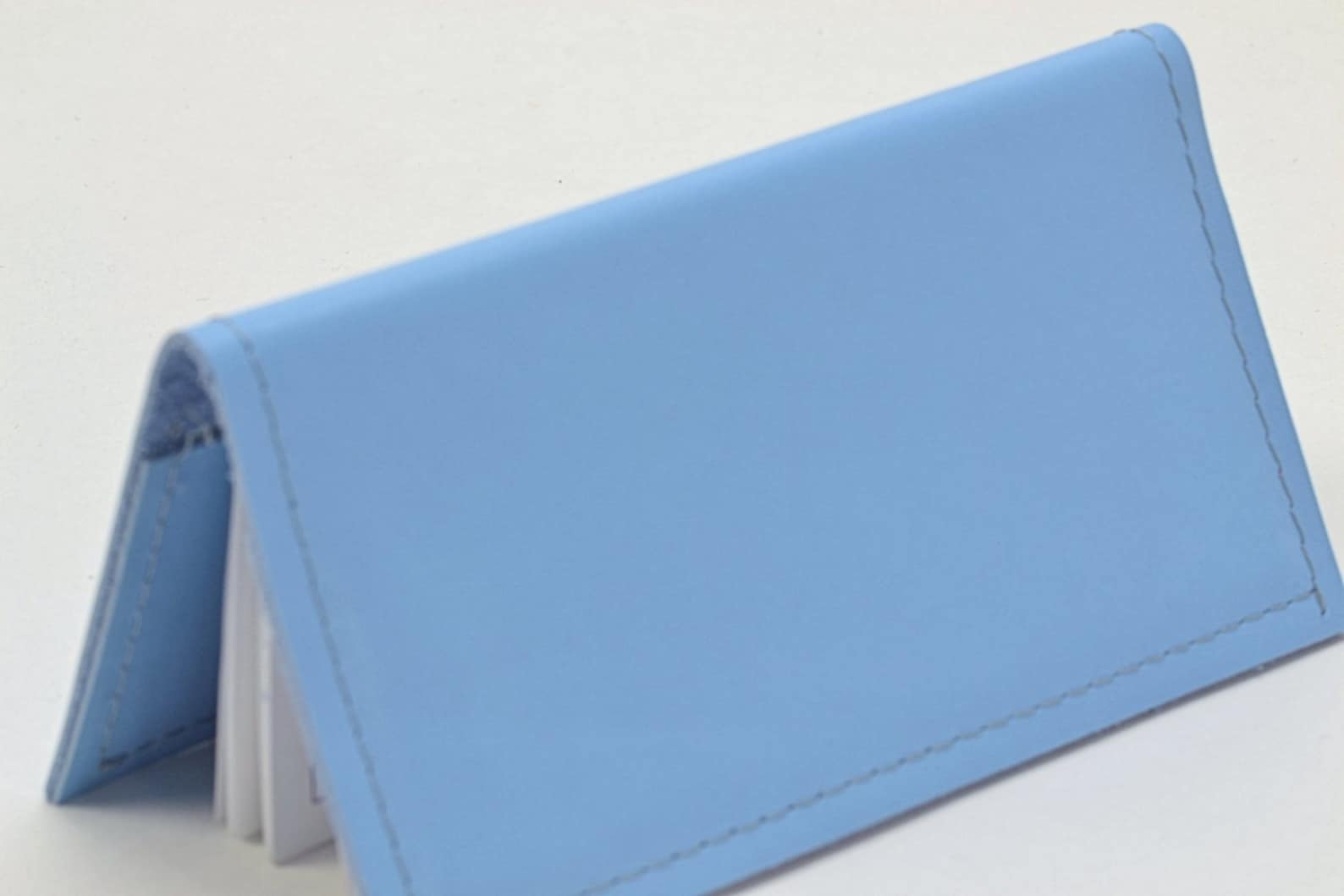 Sky Blue Leather Basic Checkbook Cover, Handmade Blue Check Book Cover ...