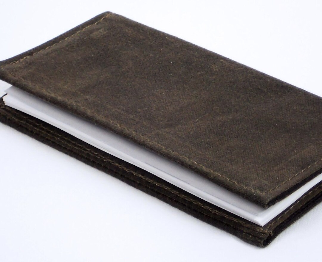 Handmade Brown Waxed Canvas Checkbook Cover, Unisex Accessory Gift Made ...