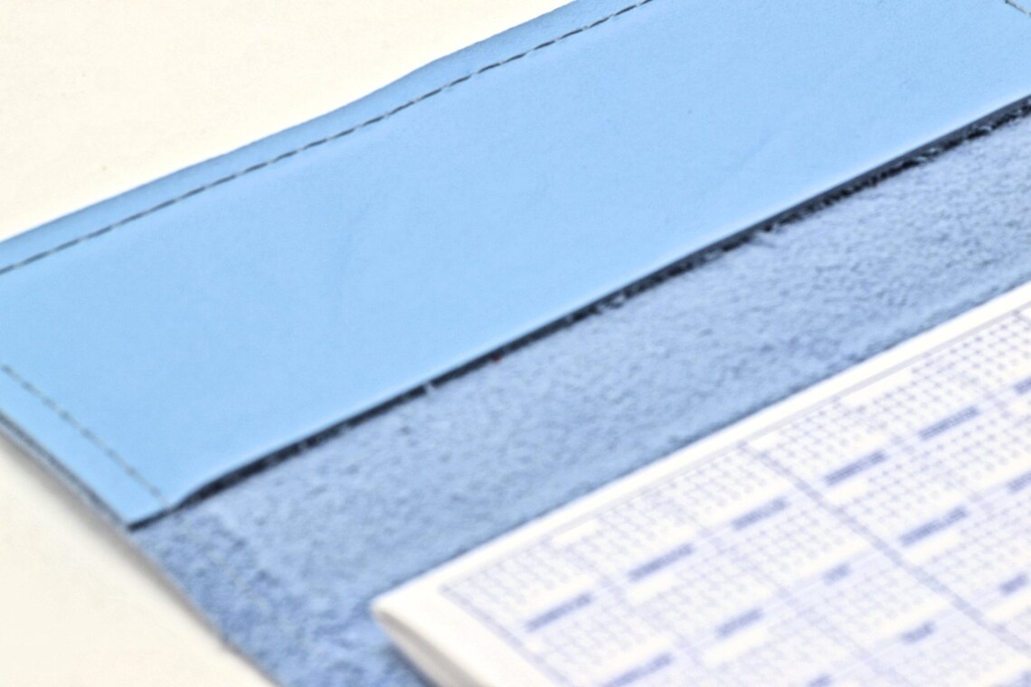 Sky Blue Leather Basic Checkbook Cover Handmade Blue Check | Etsy