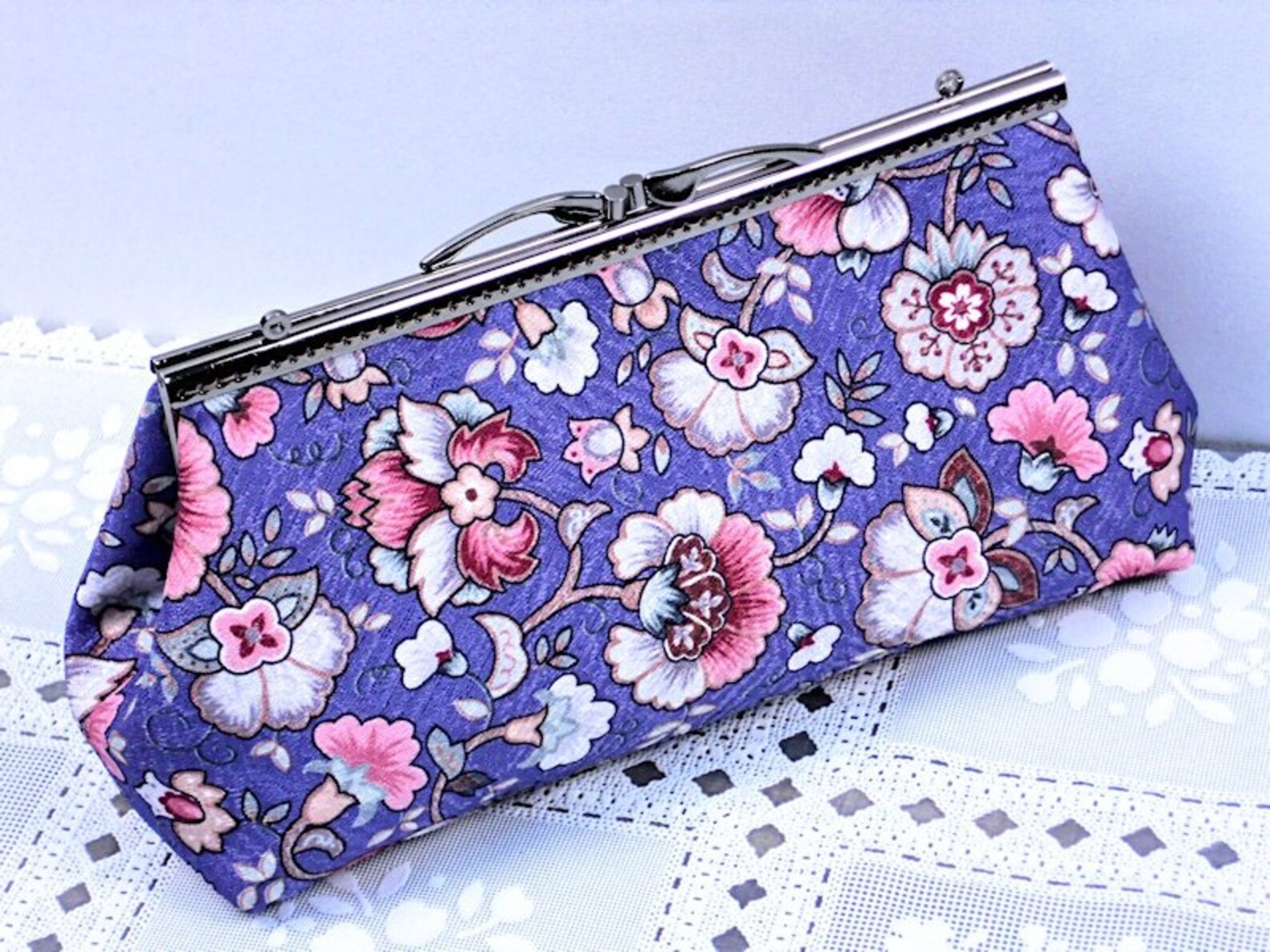 Clutch Purse Periwinkle Blue Evening Bag Gift Handmade by | Etsy