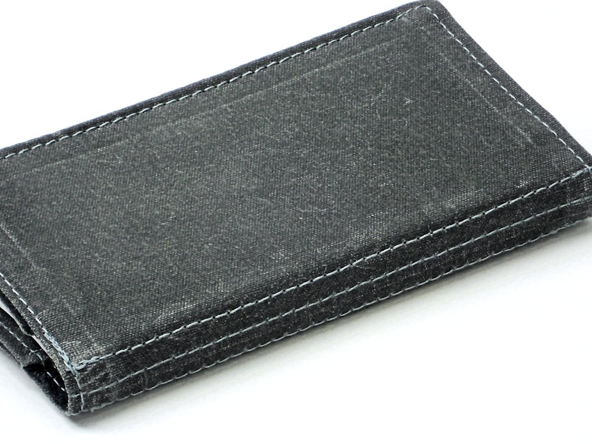 Classic Checkbook Cover, Handmade Grey Waxed Canvas Checkbook, Unisex ...