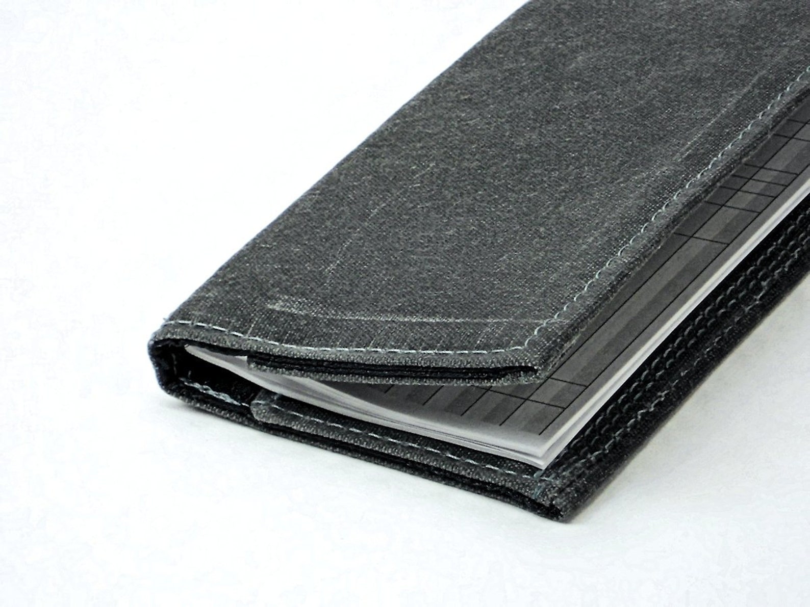 Classic Checkbook Cover, Handmade Grey Waxed Canvas Checkbook, Unisex ...