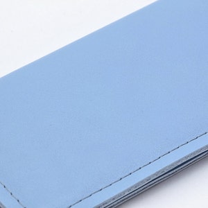 Sky Blue Leather Basic Checkbook Cover, Handmade Blue Check Book Cover ...